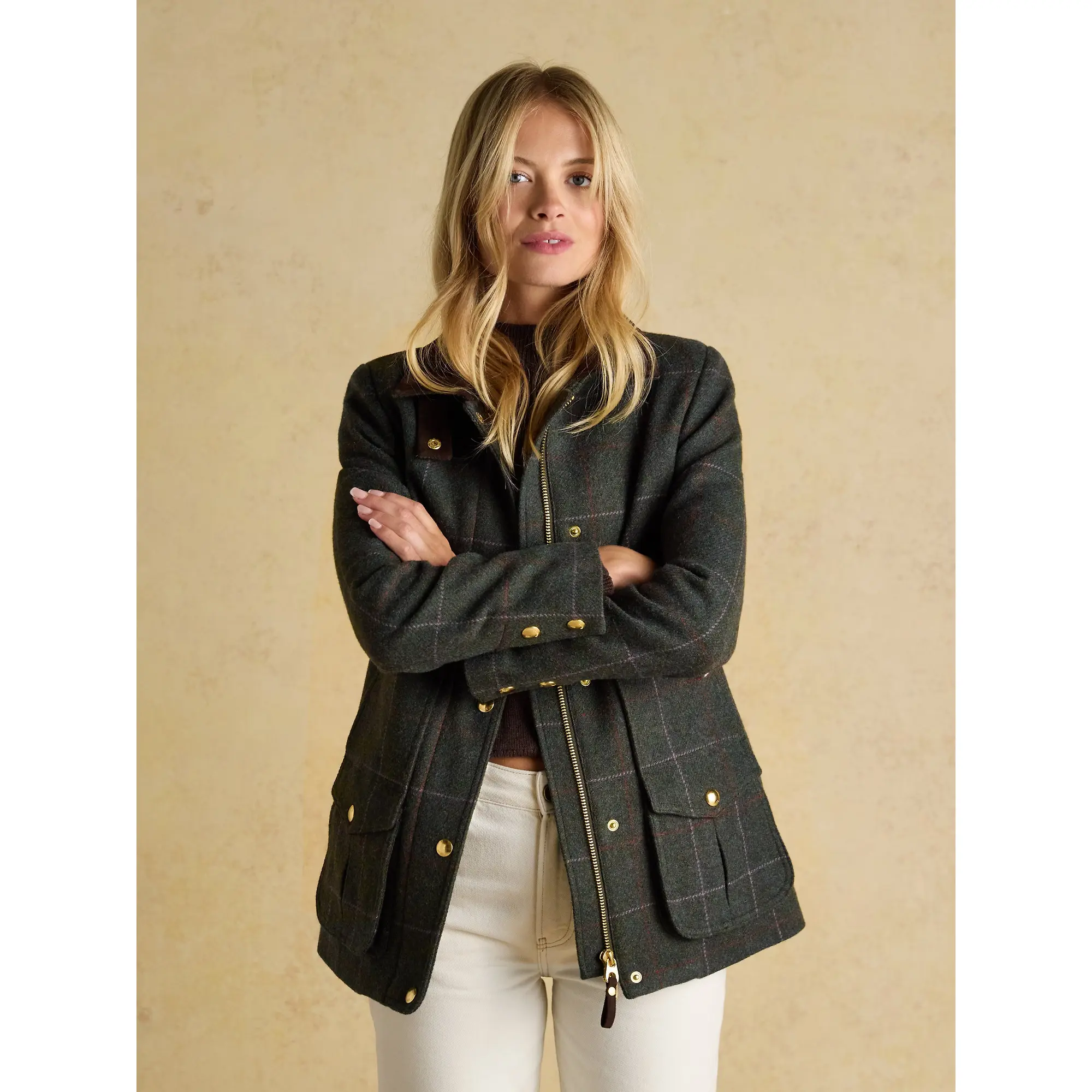 Joules Women's Fieldcoat Tweed Jacket - Grasmoor Tweed | British Attire