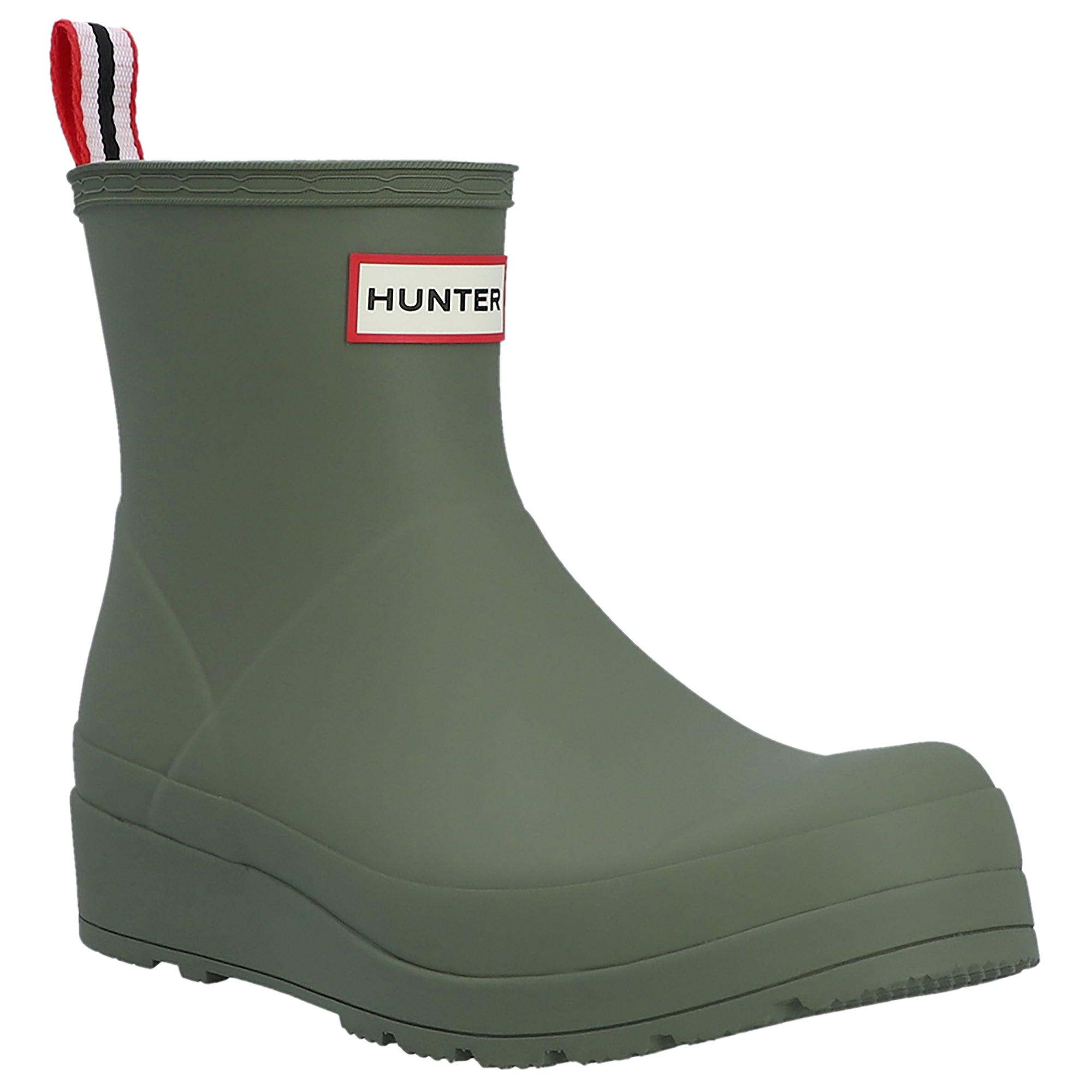 Hunter Women's Play Short Wellington Boots - Lichen Green | British Attire